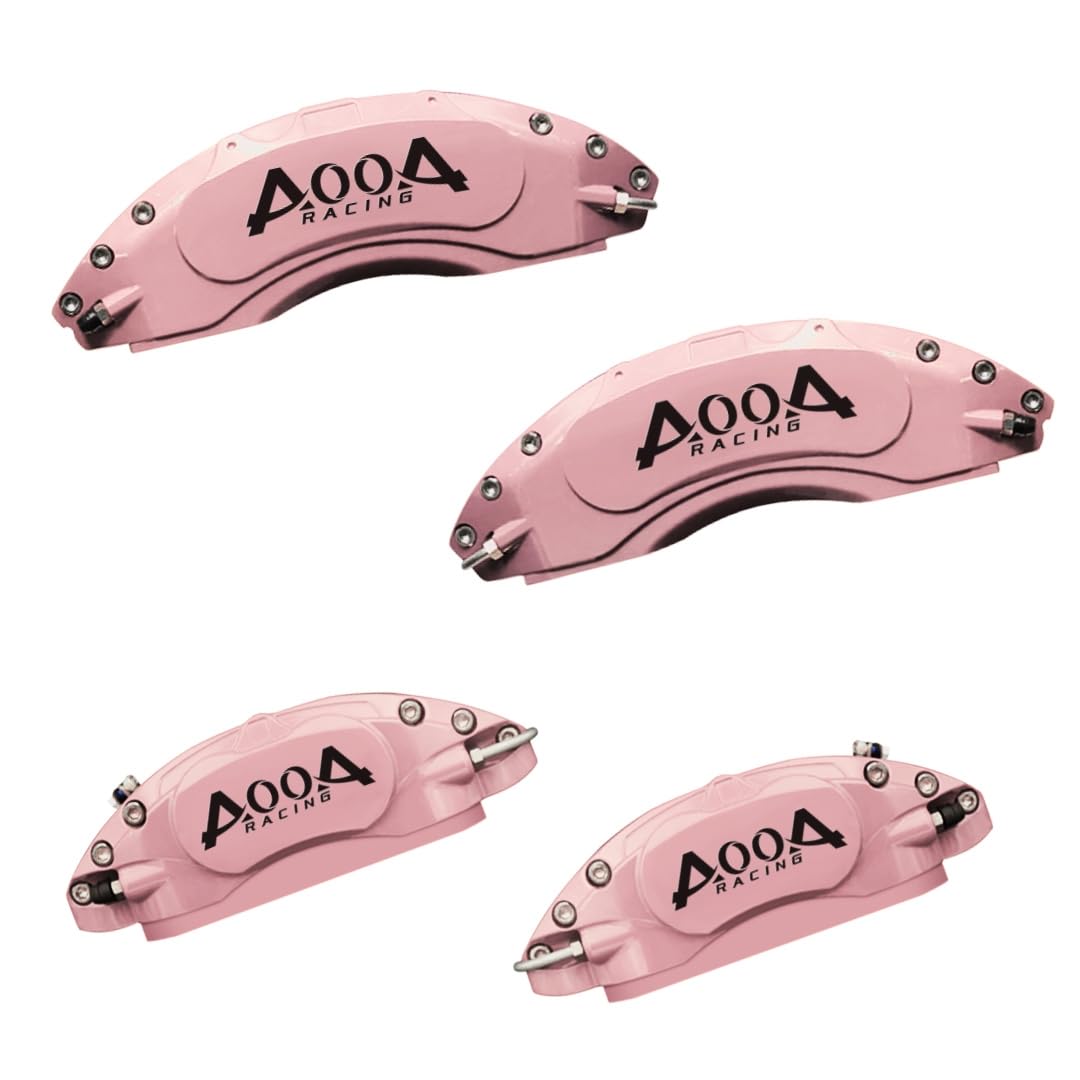 Amazon.com: AOOA Aluminum Pink Caliper Covers with Black AOOA Fits ...