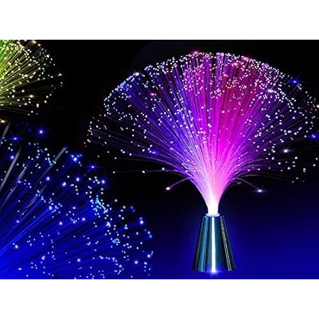 Tookie Fiber Optic Lamp, LED Colourful Changing Fiber Optic Fountain ...