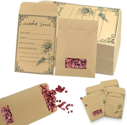 200pcs Seed Envelopes, 1.97 x 3.94 Inch Resealable Seed Organizer ...