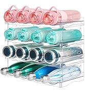 Amazon.com: Water Bottle Organizer, Stackable kitchen cabinet organizer, Acrylic Water Bottle ...