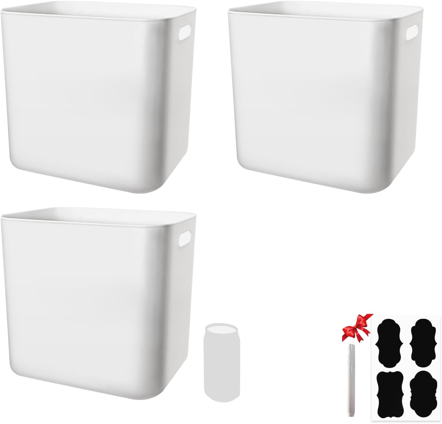 Amazon.com: WINWOL XL*3 Packs Extra Large White Plastic Storage Bins ...