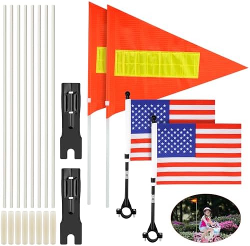 Amazon.com : Bike Flags with Pole for Safety 2 Set Bicycle Safety Flag ...