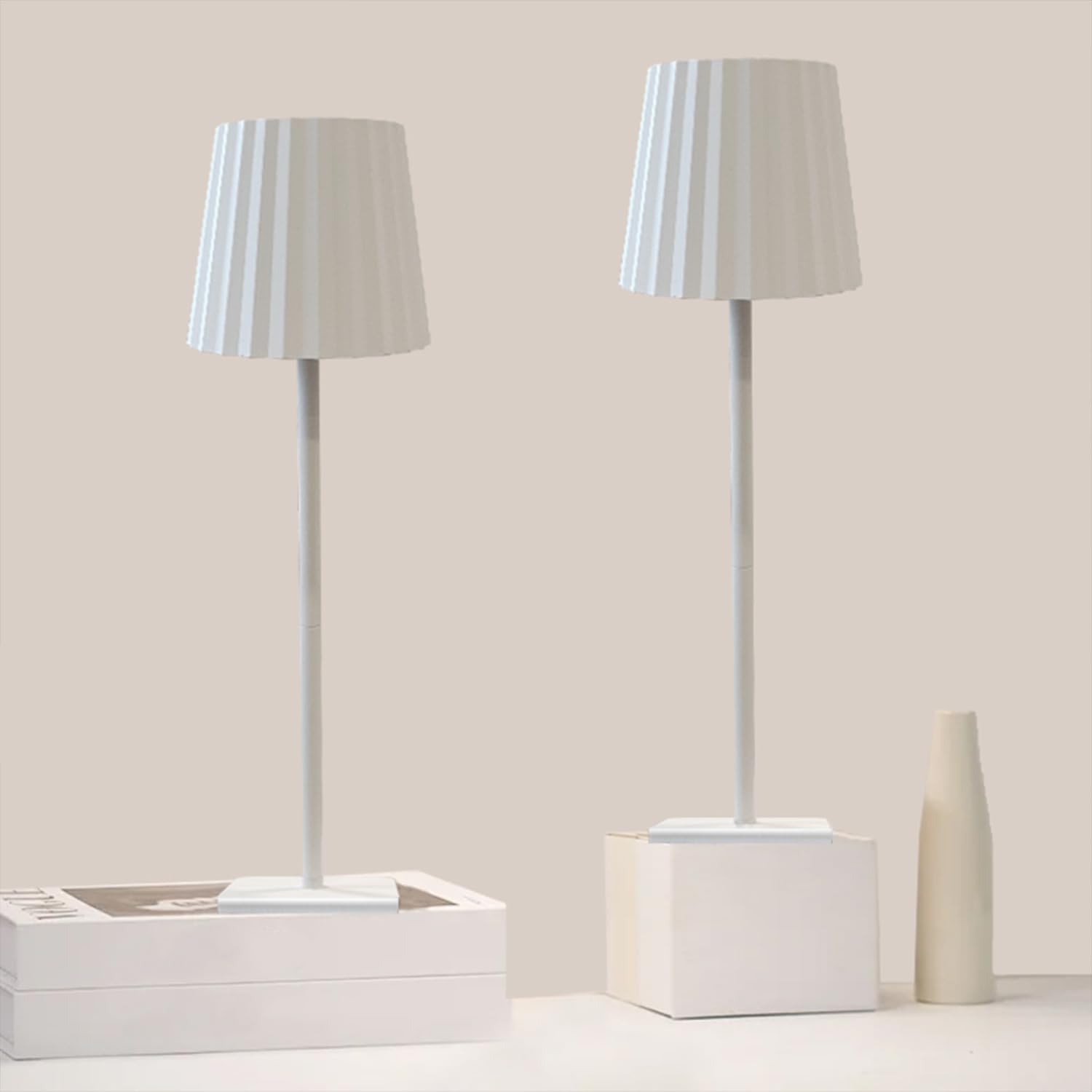 AZCOOKS 2 Pack Cordless Table Lamp,Rechargeable LED Desk Lamp,5000mAh ...