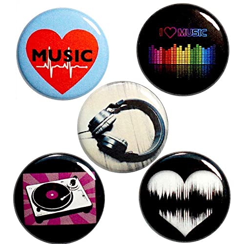 Amazon.com: Music 5 Pack Buttons Backpack Pins 1 Inch P14-4 : Handmade ...