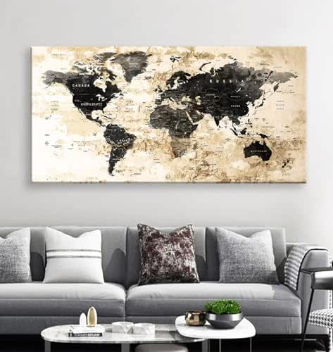 Amazon.com: BoxColors 1 panel Art Canvas Print World Maps Wall Decor ...