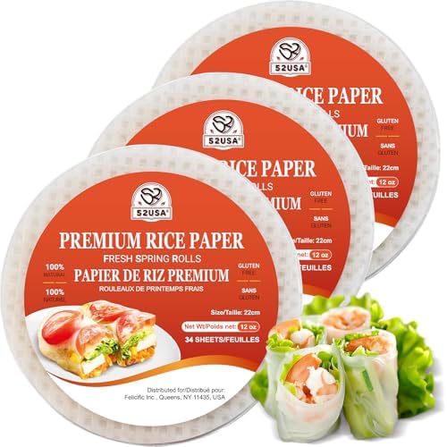 Amazon.com : 52USA Rice Paper, 3 Pack, Rice Paper Wrappers, Fresh ...