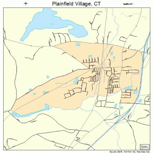 Large Street & Road Map of Plainfield Village, Connecticut CT - Printed ...