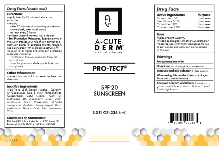 A-Cute Derm Pro-Tect SPF 20 Protector solar hidrata la piel protege ...