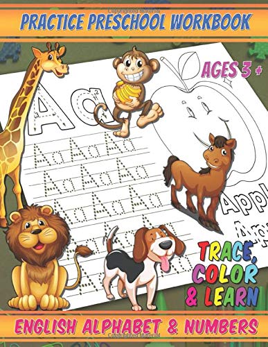 Practice Preschool Workbook Trace Color And Learn The English Alphabet ...