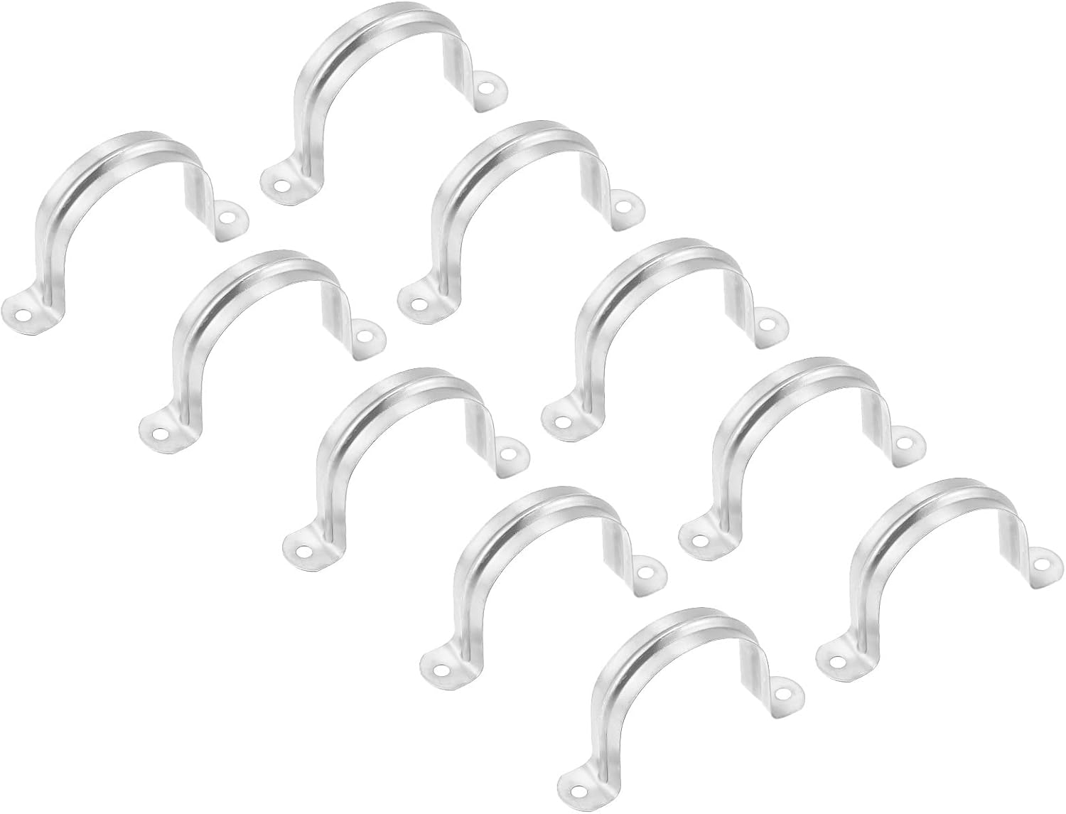 uxcell Rigid Pipe Strap, 24pcs 4 5/16 Inch (110mm) Two Hole Strap U ...