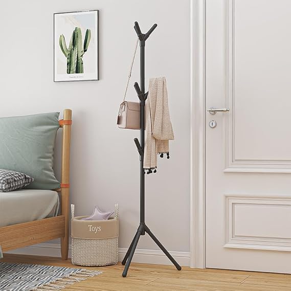 ATOOZED 9 Hook Coat Hanger Stand for Hanging Clothes, Hats, Bag ...