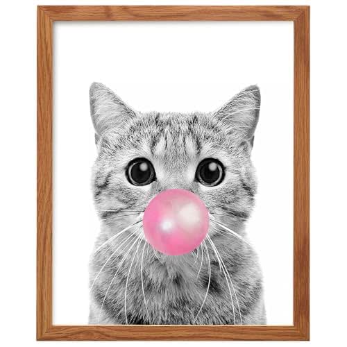Amazon.com: Cat Wall Decor FRAMED - Tabby Cat, Cute Cat Wall Art, Room ...