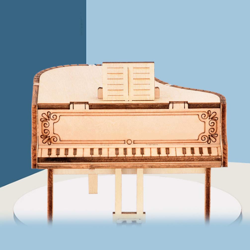 Toddmomy Kids Toys Piano Music Box 3D Grand Piano Wooden Jigsaws Kit ...