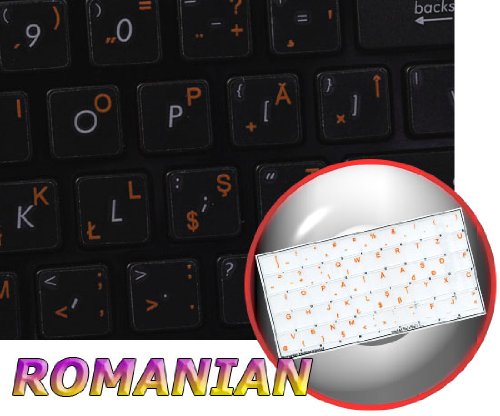 Amazon.com: ROMANIAN KEYBOARD STICKERS ON TRANSPARENT BACKGROUND WITH ...
