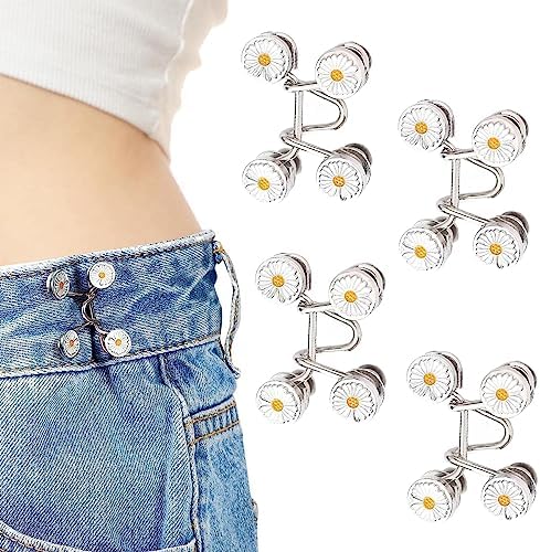 Kawn® 4pcs Pant Waist Button for Loose Jeans, Adjustable Detachable ...