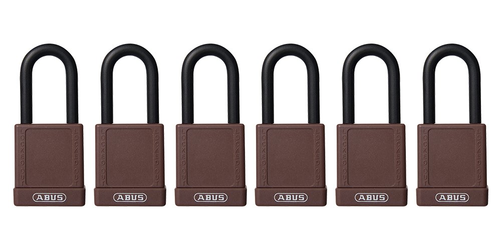 Snapklik.com : 74/40 Safety Padlock Brown Keyed Different -6 Pack