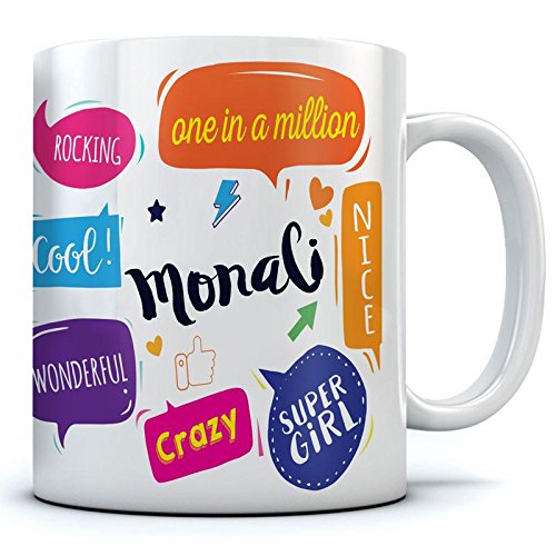 Buy Monali Name Printed Ceramic Coffee Mug. 350 ml.Best Gift for ...