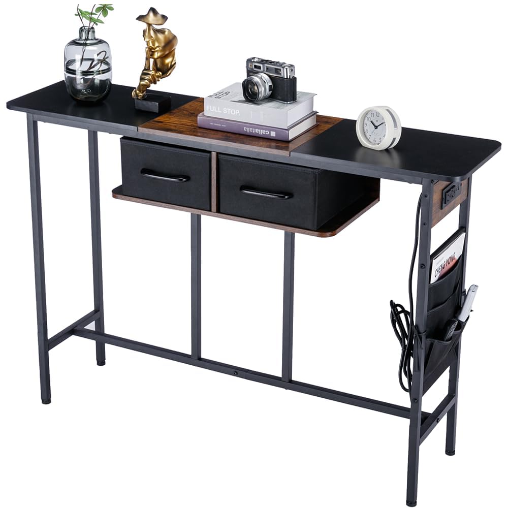 EDWELL Narrow Entryway Table, Console Table with Storage 47 ...