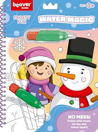 Frosty Fun 2025 Water Magic: Mess-Free Reusable Coloring Book for Kids with Magic Water Brush ...
