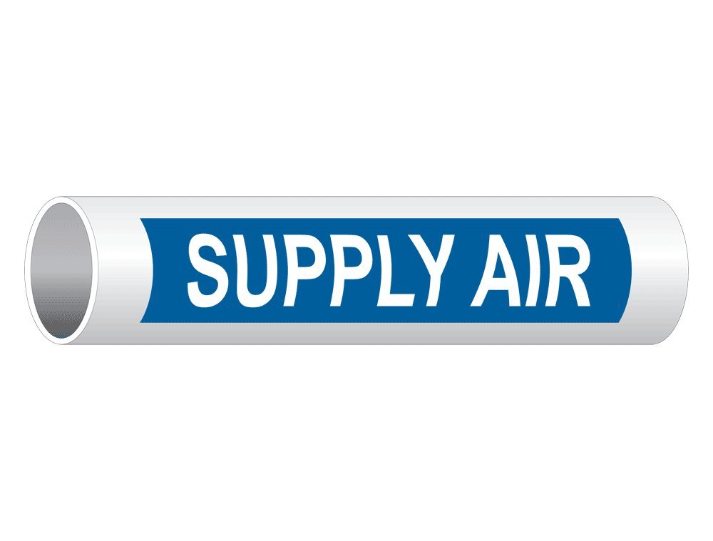 ComplianceSigns.com Supply Air Pipe Label Decal, 12x2.5 inch 50-Pack ...