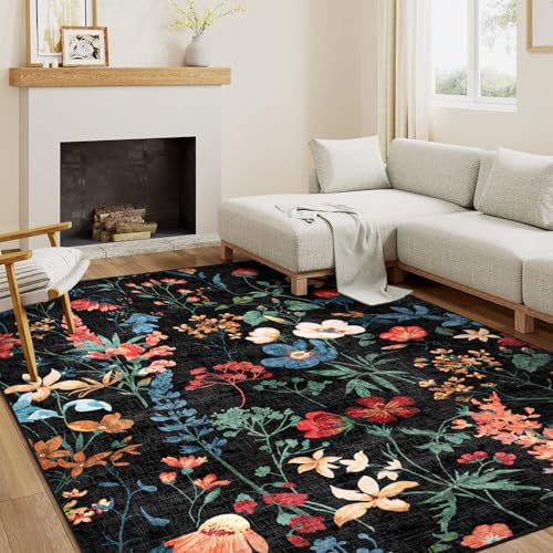 Amazon.com: DUKINO 5x7 Area Rug, Floral Rugs for Living Room ...