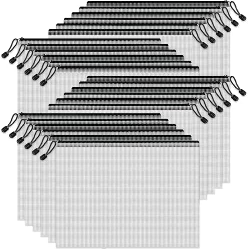 Amazon.com : Mesh Zipper Pouch Bags, 24 Pcs Clear Zipper Pouches, A4 ...