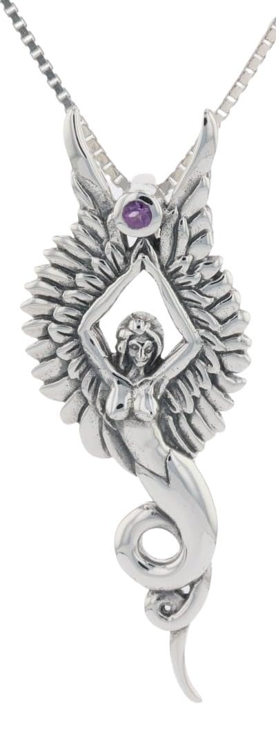 Amazon.com: Jewelry Trends Sterling Silver Created Amethyst Phoenix ...