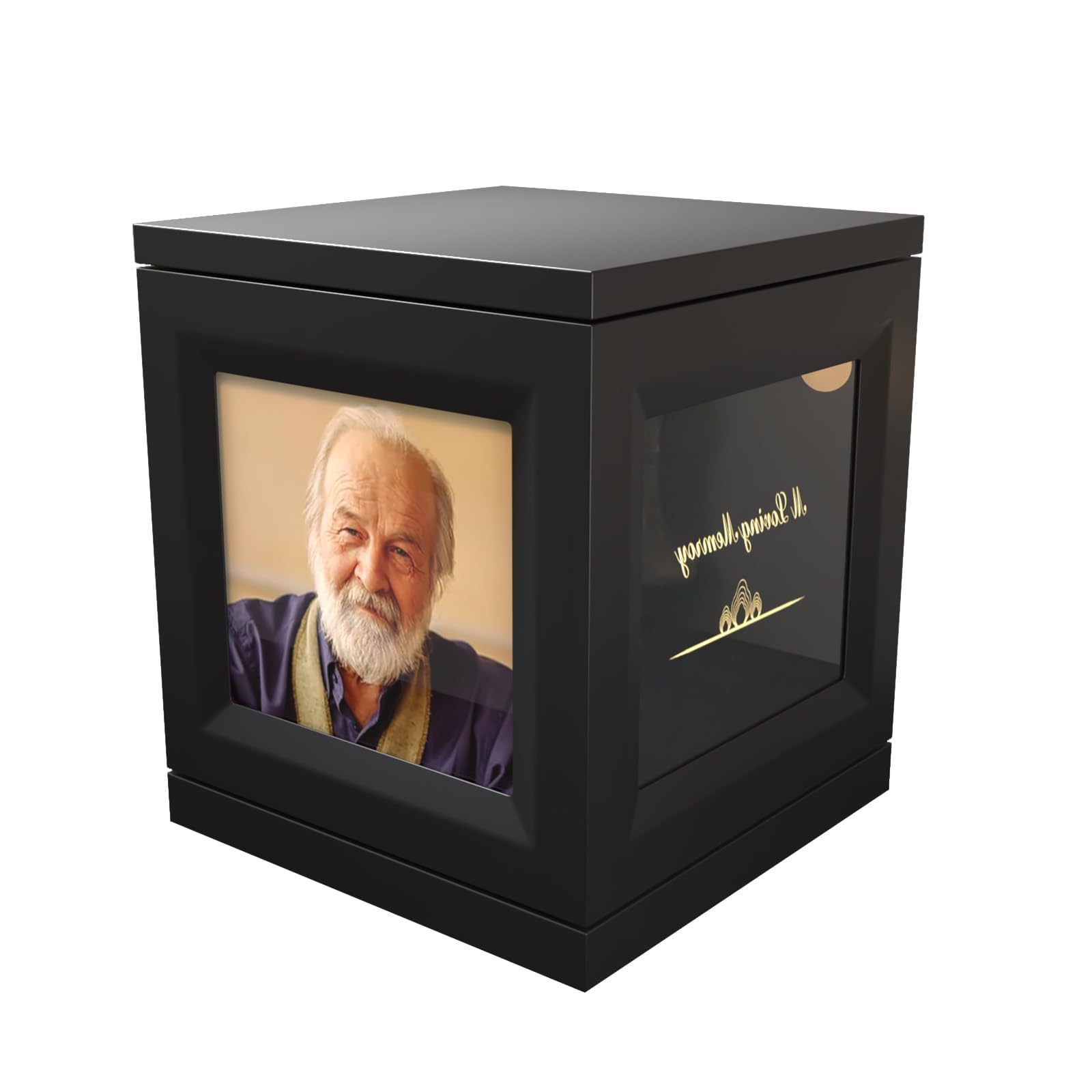 Amazon.com: WUDLEP Wooden Cremation Urns for Human Ashes, Rotating ...