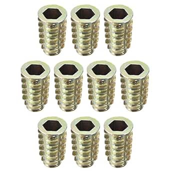 uxcell Furniture Threaded Insert Nuts Zinc Alloy M8 Internal Threads ...