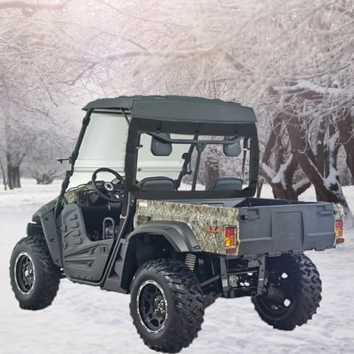 YONQIFON UTV Rear Windshield with Zipper Open Rear Window Compatible ...