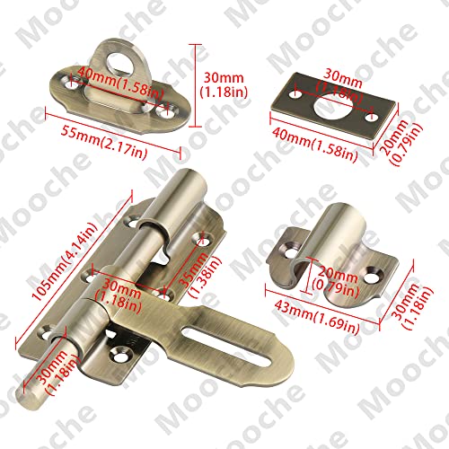 Mooche Gate Latch Bolt Lock SUS304 Stainless Steel Door Lock 4 Inch ...