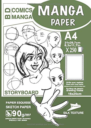 Manga Paper Storyboard Manga Bande Dessinee Papier Grille Avec Reperes ...