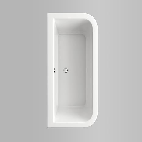 Modern Bath D-Shape Bathroom Double Ended Back To Wall Acrylic 1800 x ...