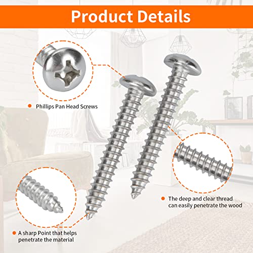Snapklik.com : 600Pcs Wood Screws Assortment Kit, 4#6#8#10#12 Phillips ...