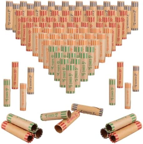 Amazon.com : Oungy 512 PCS Preformed Coin Wrappers Assorted Coin ...