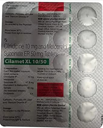 CILAMET XL 10/50 - Strip of 20 Tablets : Amazon.in: Health & Personal Care