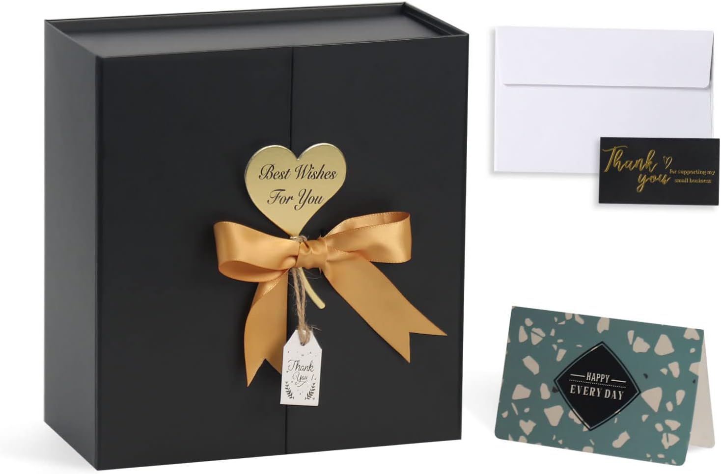 Amazon.com: CHARMGIFTBOX Gift Boxes with Lids, 9x9x3 Inch Black Gift ...