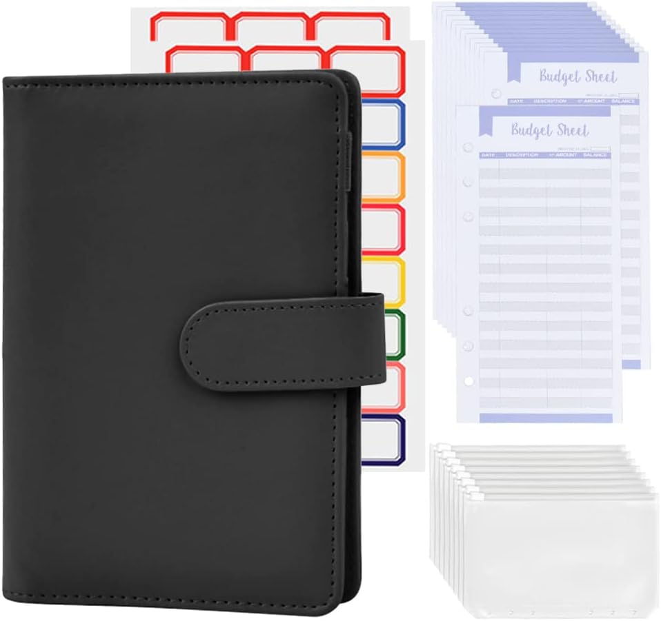 Ring Binder Set Leather Notebook Budget Binder Notes Leather Note ...