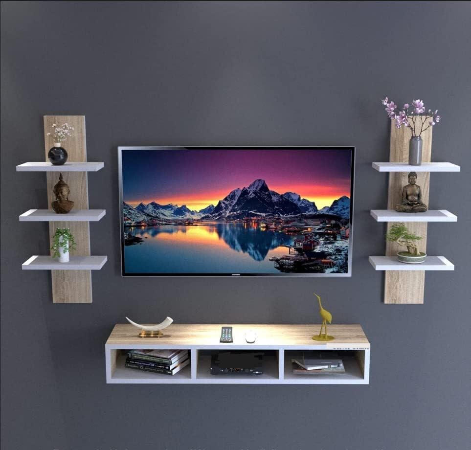 Snq Engineered Wood Tv Unit For Living Room Wall Mounted | Desertcart ...