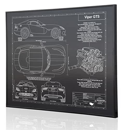 Amazon.com: Dodge Viper SRT GTS Blueprint Artwork-Laser Marked ...