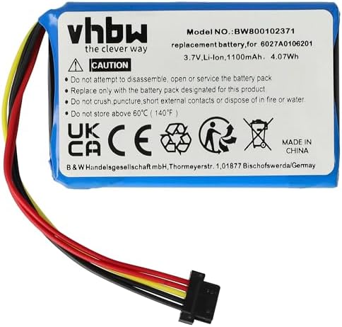 vhbw 1 x Battery Compatible with TomTom Go 6200, 6100, 6250, 4FL60 GPS ...