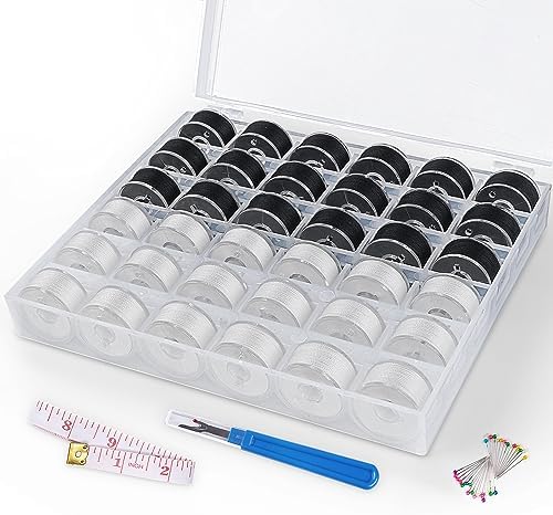 Amazon.com: ilauke 90 pcs White Bobbin Thread, Size A Prewound Sewing ...