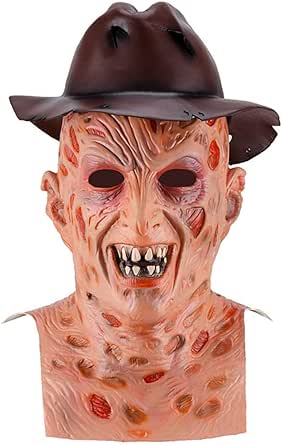 Amazon.com: Varuotu Freddy Mask Krueger Costume Halloween Scary Freddy ...