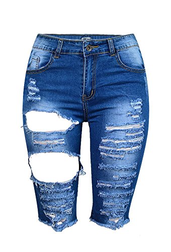 (アンココ)Angcoco Womens Sexy High Waist Destroyed R | ファッションスタイル