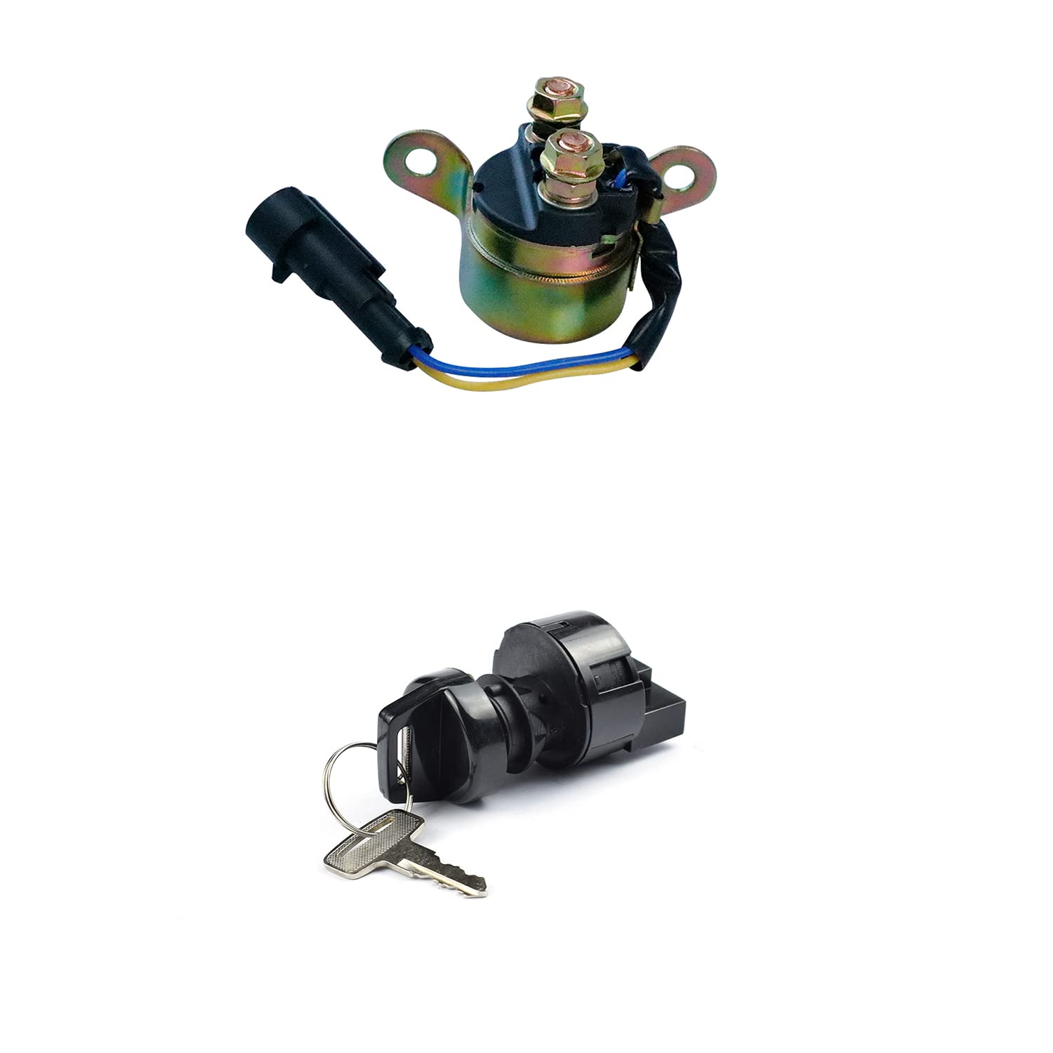 Amazon.com: Starter Solenoid Relay & Ignition Key Switch Compatible ...