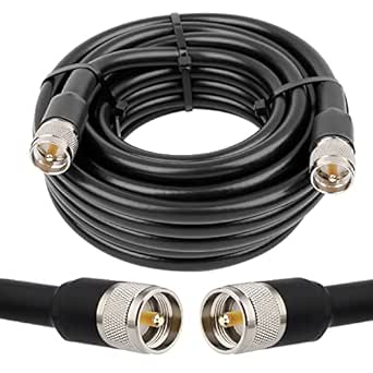 MOOKEERF UHF CB Coax Cable, 20FT KMR400 PL259 Coaxial Cable UHF Male to Male Coax Cable Low Loss ...