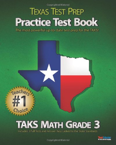 Texas Test Prep Taks Math Grade 3 Practice Test Book: Test Master Press ...