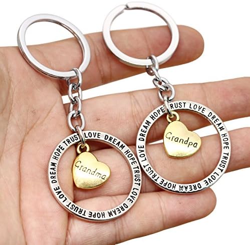 Key Chain Ring Set Grandpa Grandma 2pcs Pendant Key Hook Gifts For ...