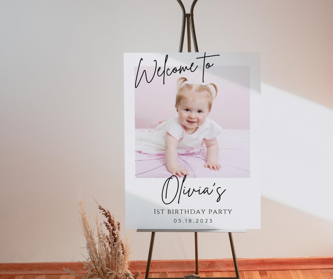 Amazon.com: Welcome to First Birthday Sign, First Birthday Welcome Sign ...