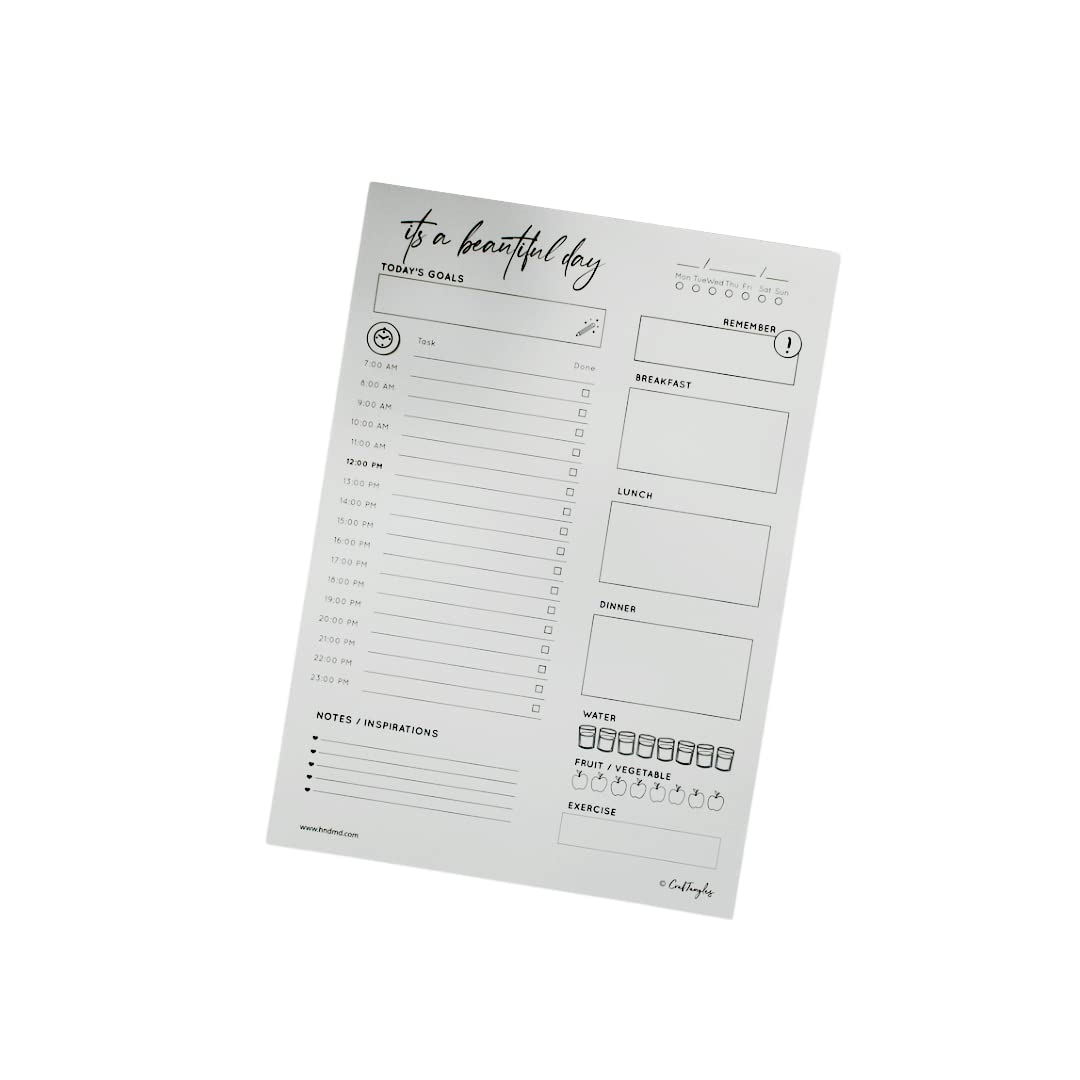 CrafTangles A4 Daily Planner PAD - The Minimalist, Soft back Desk ...